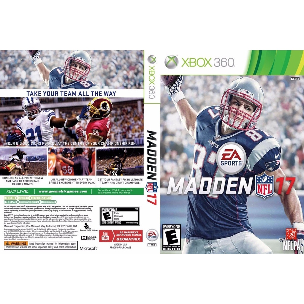 Madden NFL 17 xbox 360 lt3.0 Shopee Brasil