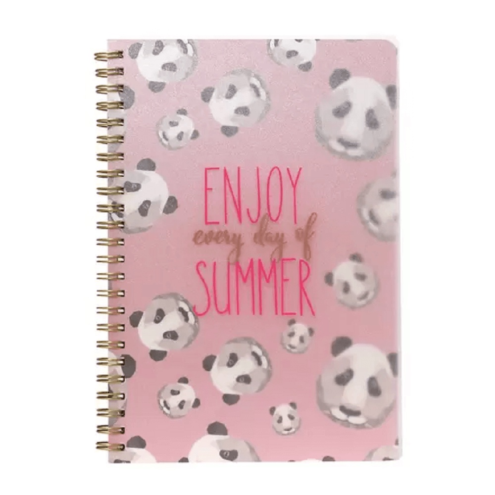 Caderno Aspiral A5 80 Folhas Pautada Panda - Bee Unique | Shopee Brasil