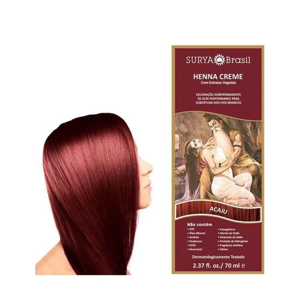 Surya Brasil Henna Creme Cor Acaju 70ml | Shopee Brasil