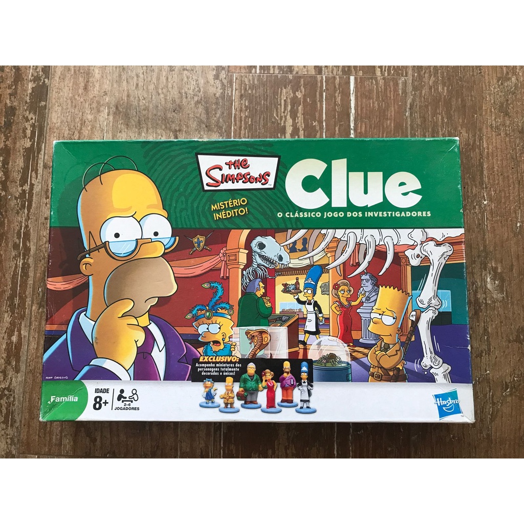 JOGO CLUE DETETIVE OS SIMPSONS HASBRO COMPLETO bom estado | Shopee Brasil