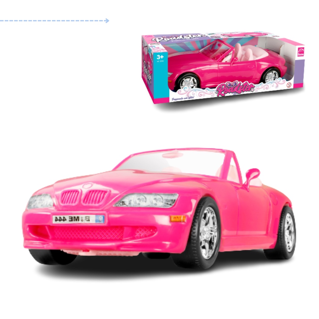 Carrinho de brinquedo para bonecas carro rosa grande com rodinha que ...