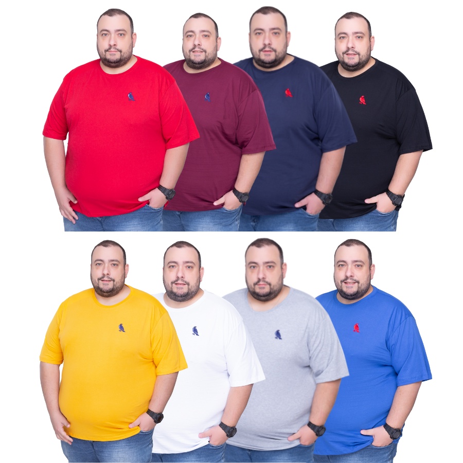 Blusa Masculina Plus Size Basica G1 G2 G3 Roupas extra grande algodao camisa camiseta ...