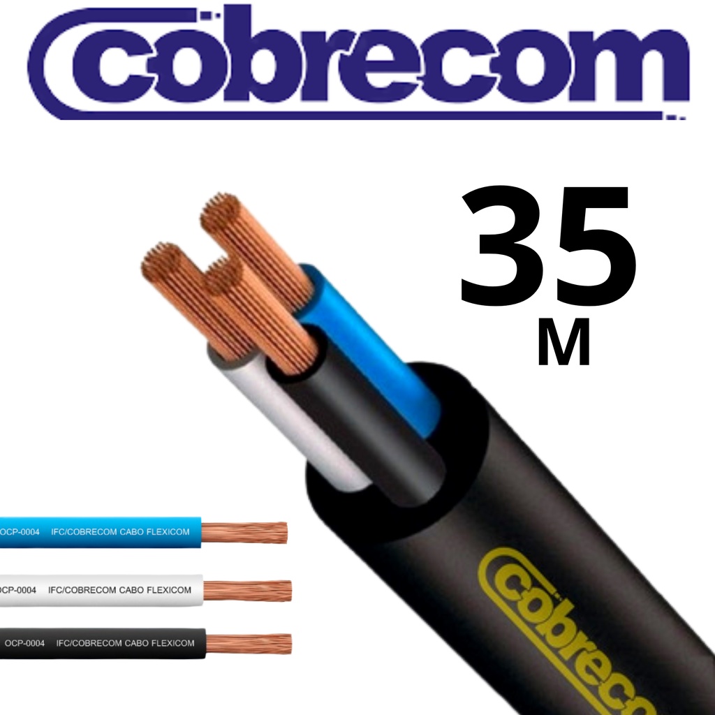 Cabo Pp de energia bitola de 3x2,5mm De Cobre com 35 Metros | Shopee Brasil