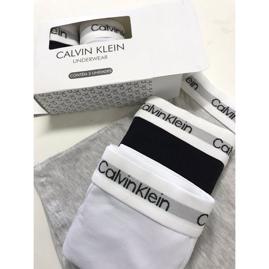Kit 3 Cuecas Box Boxer cal Masculino ALGODÃO Lisas Envio Imediato - Com ...