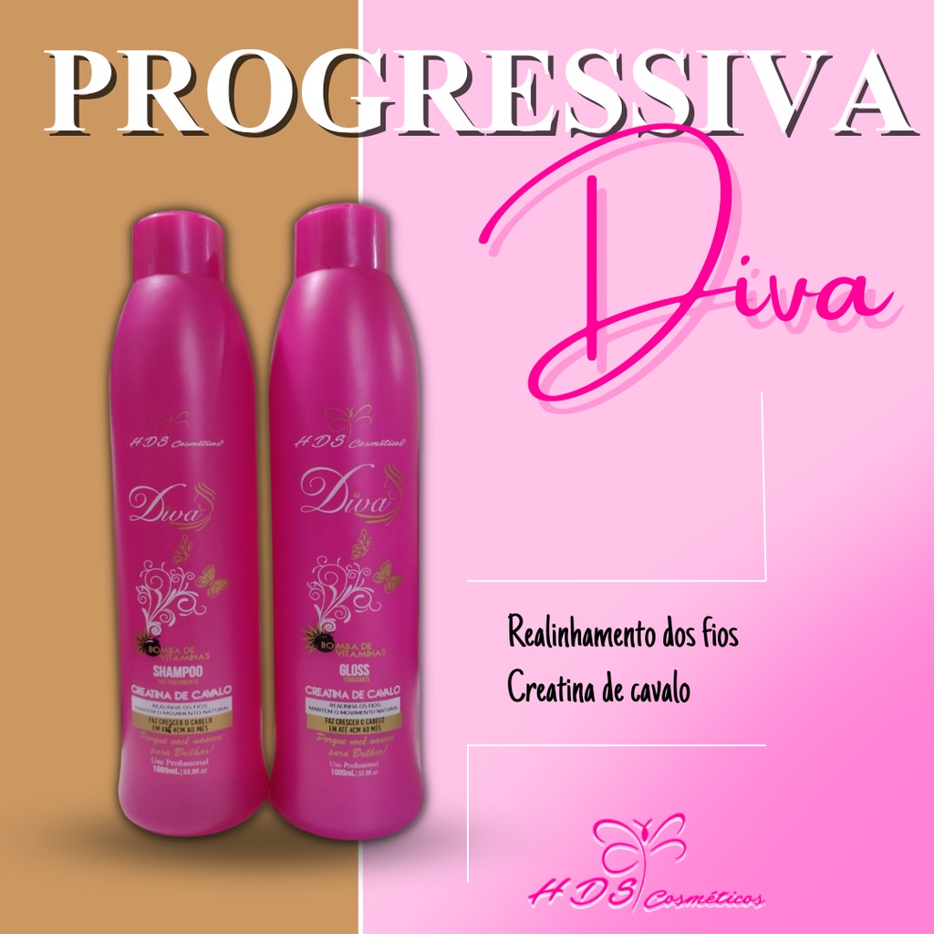 Escova Progressiva Diva HDS 2x1000L (com ativo) | Shopee Brasil