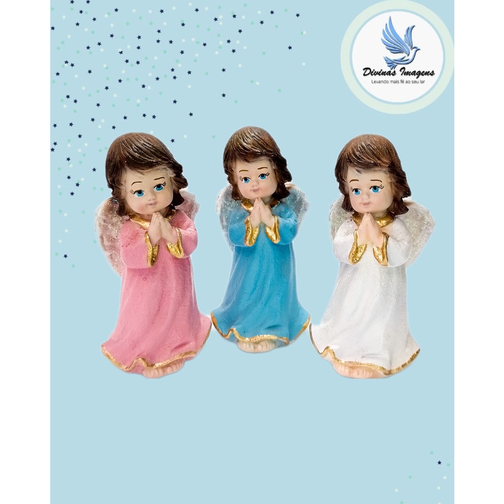 anjo da guarda - 13cm em po de marmore / anjinho de batizado -anjo ...