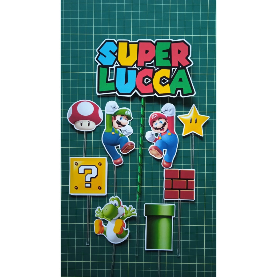 Topper de bolo personalizado Super Mario / Topo de bolo Mario Bros ...