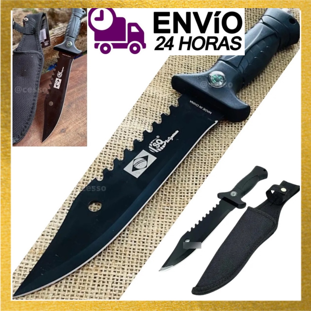 faca tática militar com bainha rambo selva camping e pesca | Shopee Brasil