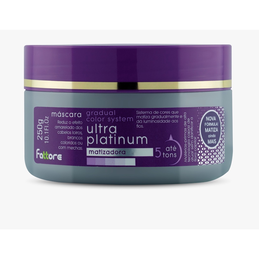 Máscara Matizadora Ultra Platinum Fattore 250g | Shopee Brasil