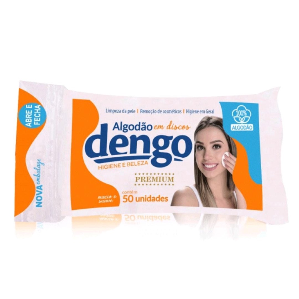 Algodão Hidrófilo em Disco Dengo Premium 50 Unidades. | Shopee Brasil