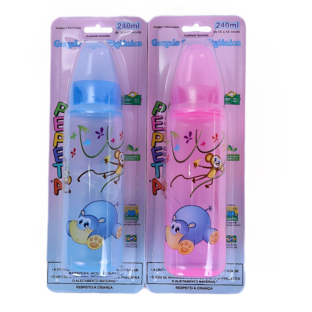 Mamadeira Plus 240 Ml - Pepeta - Conforto e Qualidade para seu Bebe - Rosa e Azul | Shopee Brasil