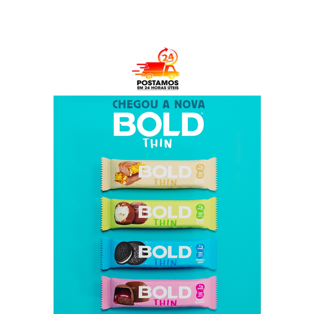 Barra De Proteína Bold Bar Thin - 12 Unidades - Barrinha Bold Snacks ...