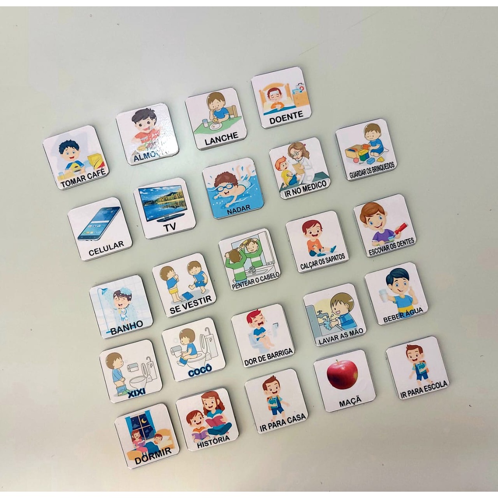 Pasta de Comunicação Alternativa Completa - Tipo PECS com Kit de Cards ...