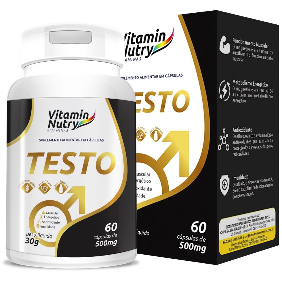 TESTO 500MG (60 CAPS) BIONUTRIR | Shopee Brasil