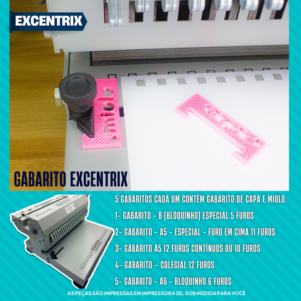 Kit 5 Gabarito encadernadora Excentrix | Shopee Brasil