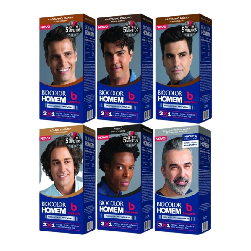 Tonalizante Biocolor Homem Bozzano Escolher a Sua Cor | Shopee Brasil