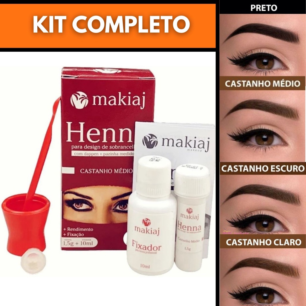Henna Makiaj para Sobrancelhas com Fixador e Efeito Natural | Shopee Brasil