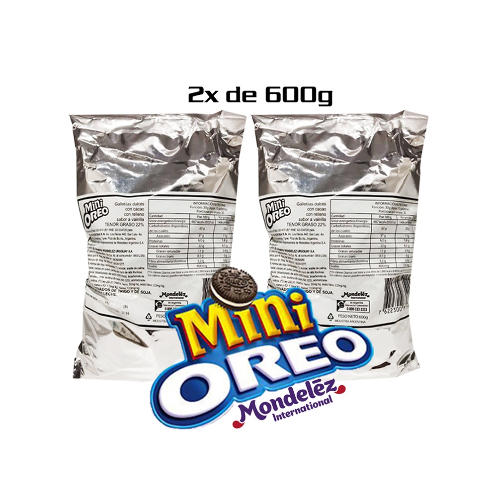 Biscoito Mini Oreo Pacote Sorveteria Confeitaria 2x de 600g Original ...