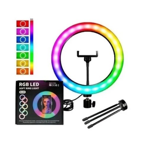 Ring Light Iluminador Anel Led Light Colorido Rgb USB 8 Polegadas | Shopee Brasil