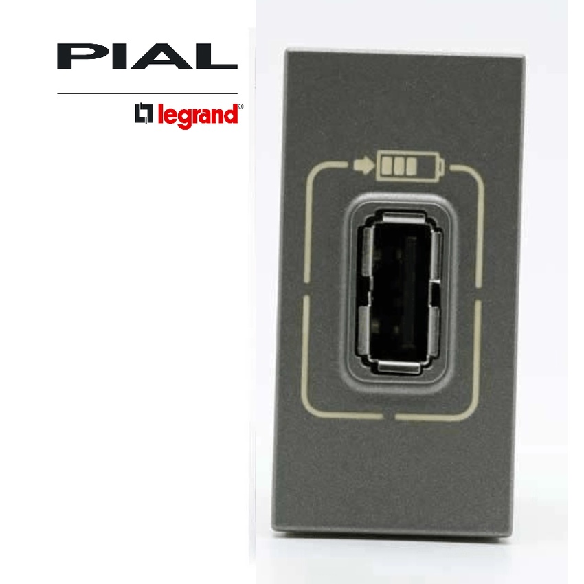 Tomada USB Legrand Pial Plus Arteor 1 Seção Magnesio | Shopee Brasil