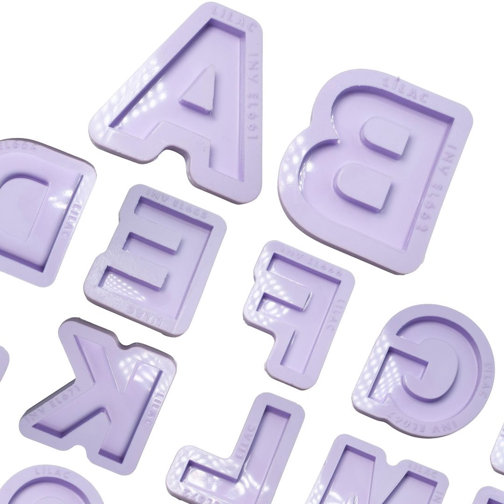 Molde de Silicone para Resina Letras de Alfabeto Padrão Invertido ...