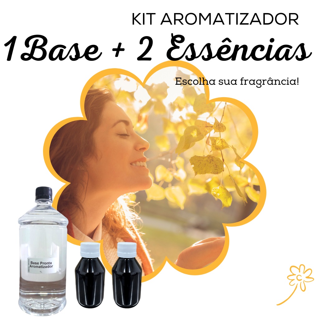 Kit 1 Base Pronta para Aromatizador 1L + 2 Essências Concentrada Base ...