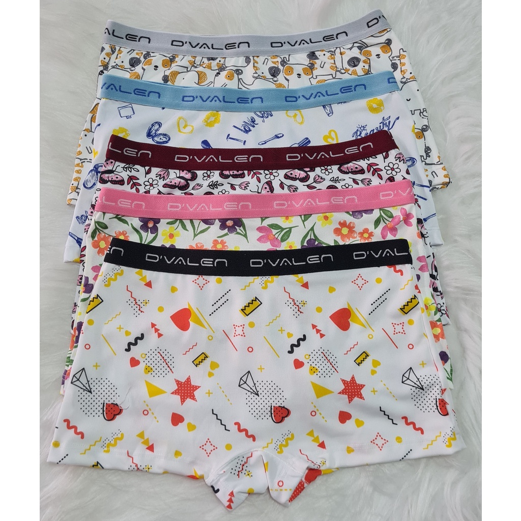Kit 5 Calcinha Boxer Feminina Adulto Calcinha shortinho De Microfibra Estampada Cueca Box ...