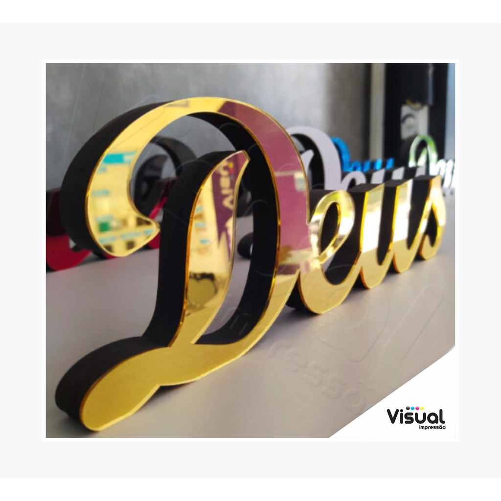 Display de Mesa Letras Deus em MDF e Acrílico | Shopee Brasil