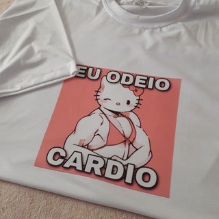 Camiseta Hello kitty musculosa academia Odeio CARDIO | Shopee Brasil