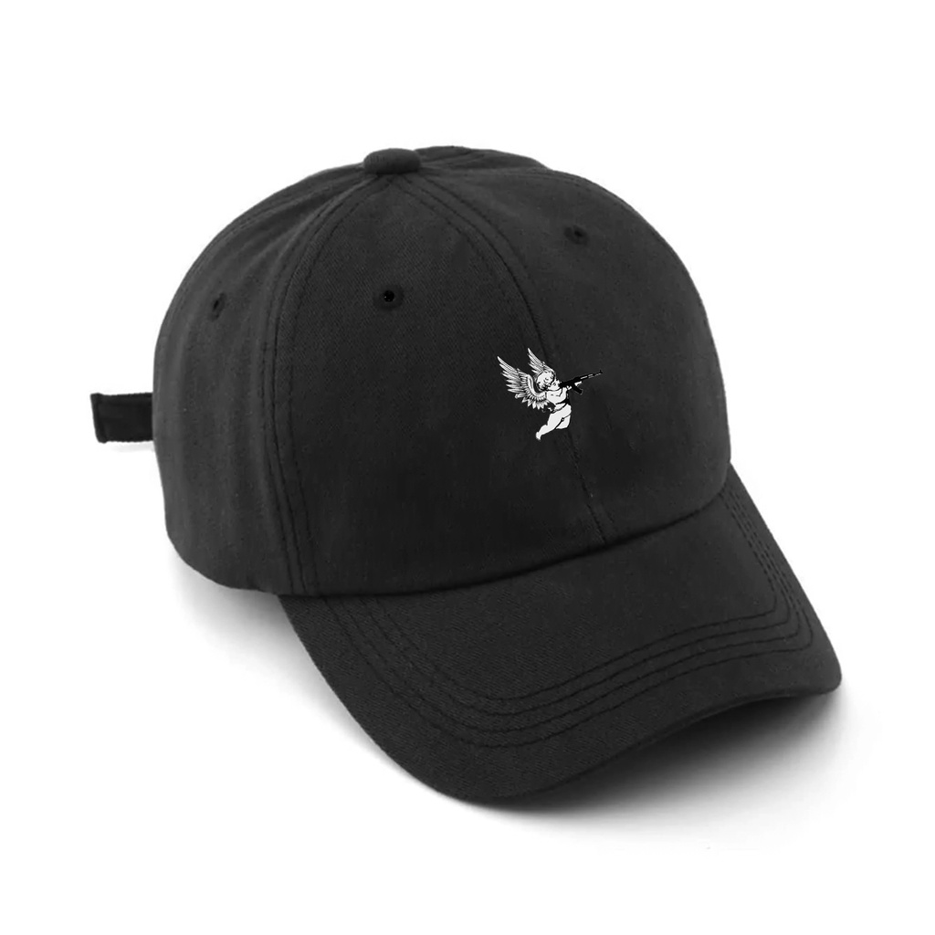 Bone Preto Baseball Unissex Anjo Hiphop Rap Swag - Escorrega o Preço