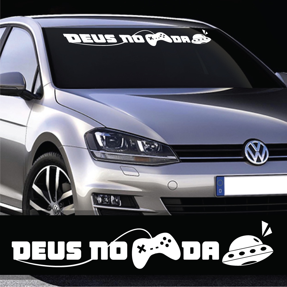 Adesivo Para Carro ParaBrisa Frase Deus No Controle da Nave Para Carro Rebaixado Dub Passeio ...