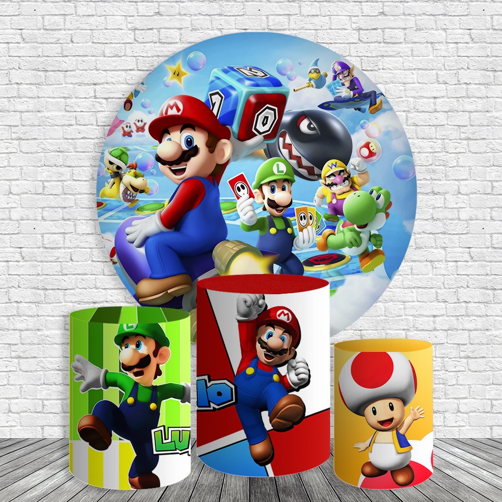 Trio Capa Cilindro + Capa de Painel Tema Nintendo Super Mário Veste ...