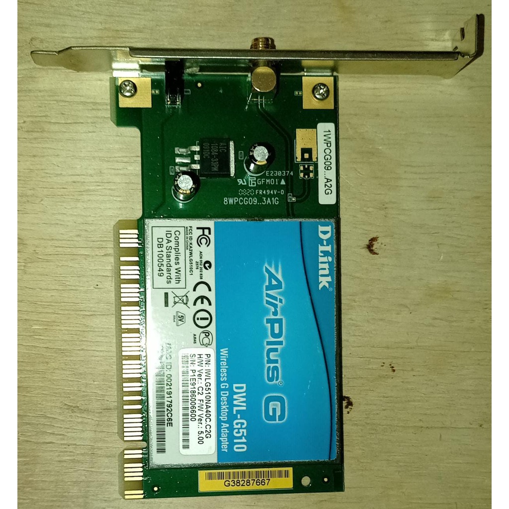 Placa de Rede Wireless PCI D-Link AirPlus G DWL-G510 54MBPS | Shopee Brasil