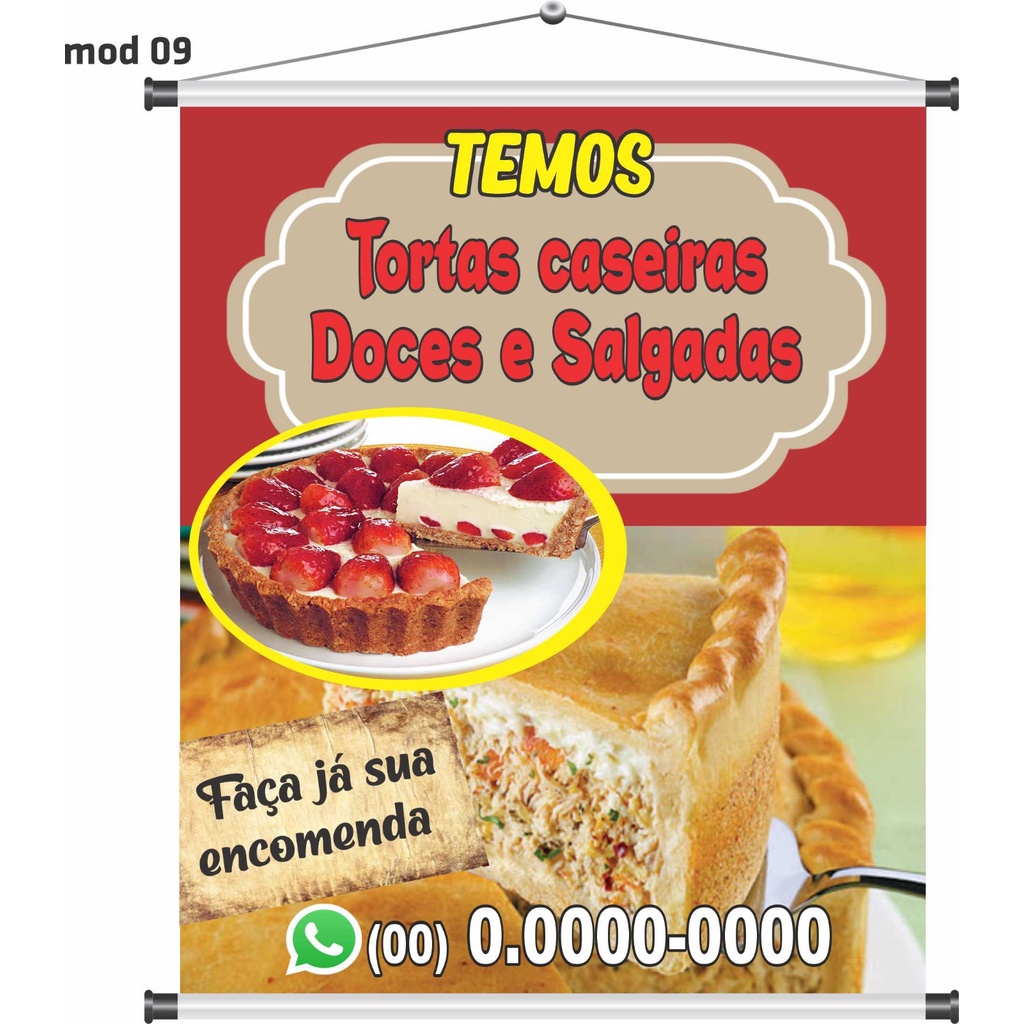 banner temos tortas caseiras doces e salgados 60x50cm mod189 | Shopee ...