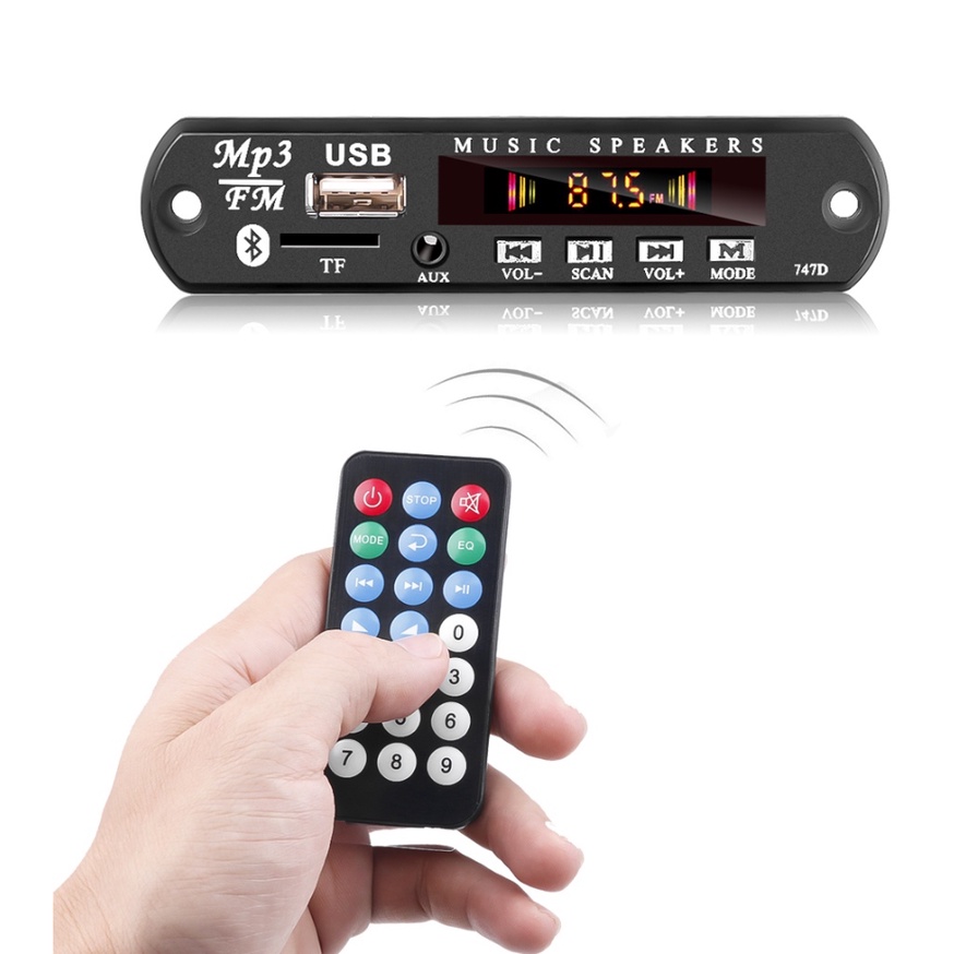 Placa Decodificadora Sem Fio Bluetooth 5.0 DC 6V 12V MP3 WMA Módulo De Áudio USB TF Rádio ...