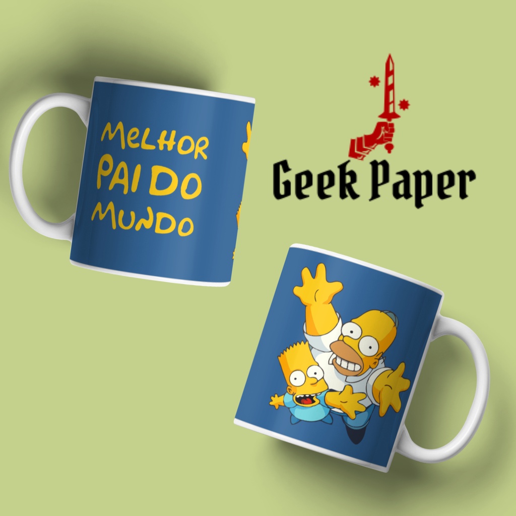 Caneca de Porcelana Melhor Pai do Mundo Homer Simpsons Presente Dia dos ...