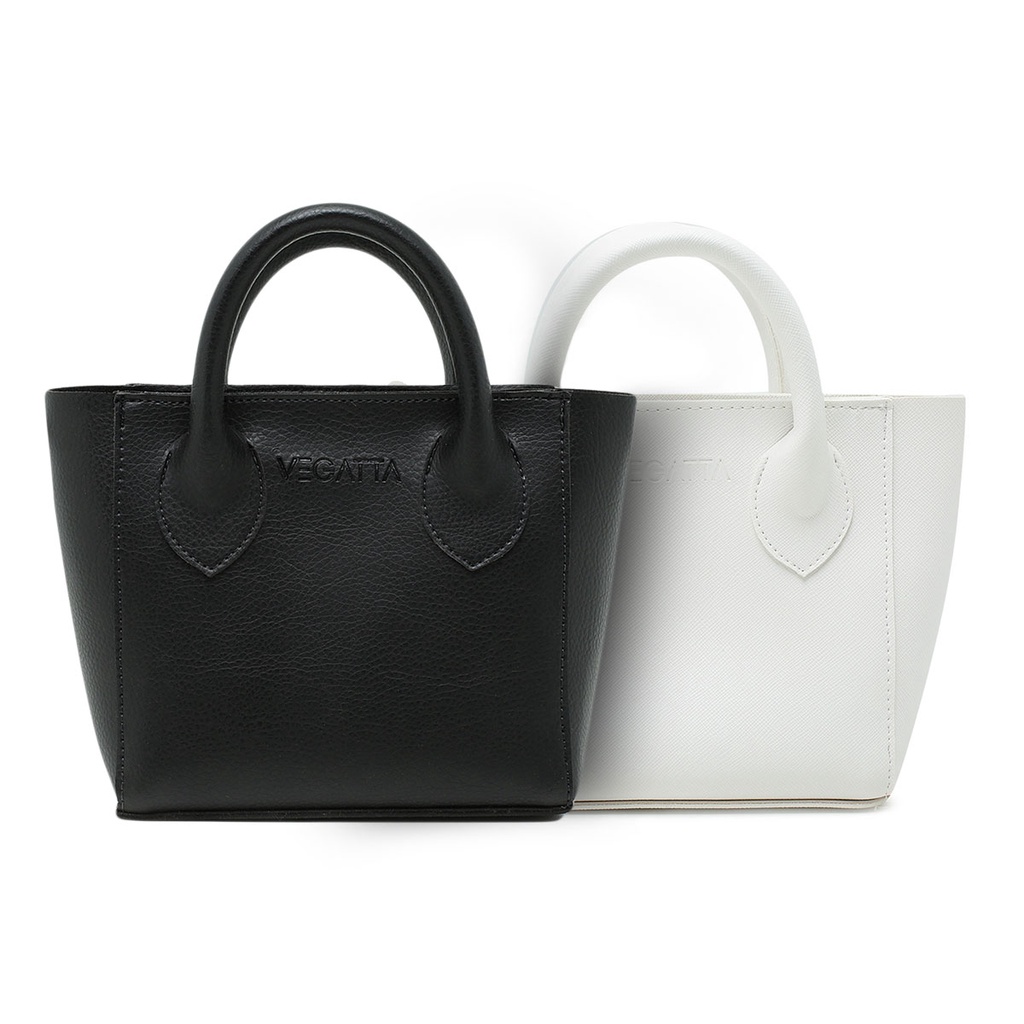 Kit Bolsa Pequena Vegatta Vegana Bia Transversal Branco E Preto ...