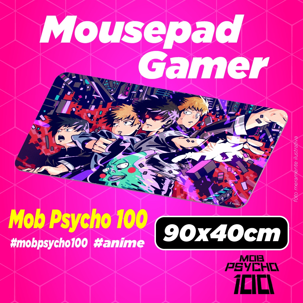 Mouse Pad Gamer Personalizado - Mob Psycho 100 - Anime - 90x40cm ...