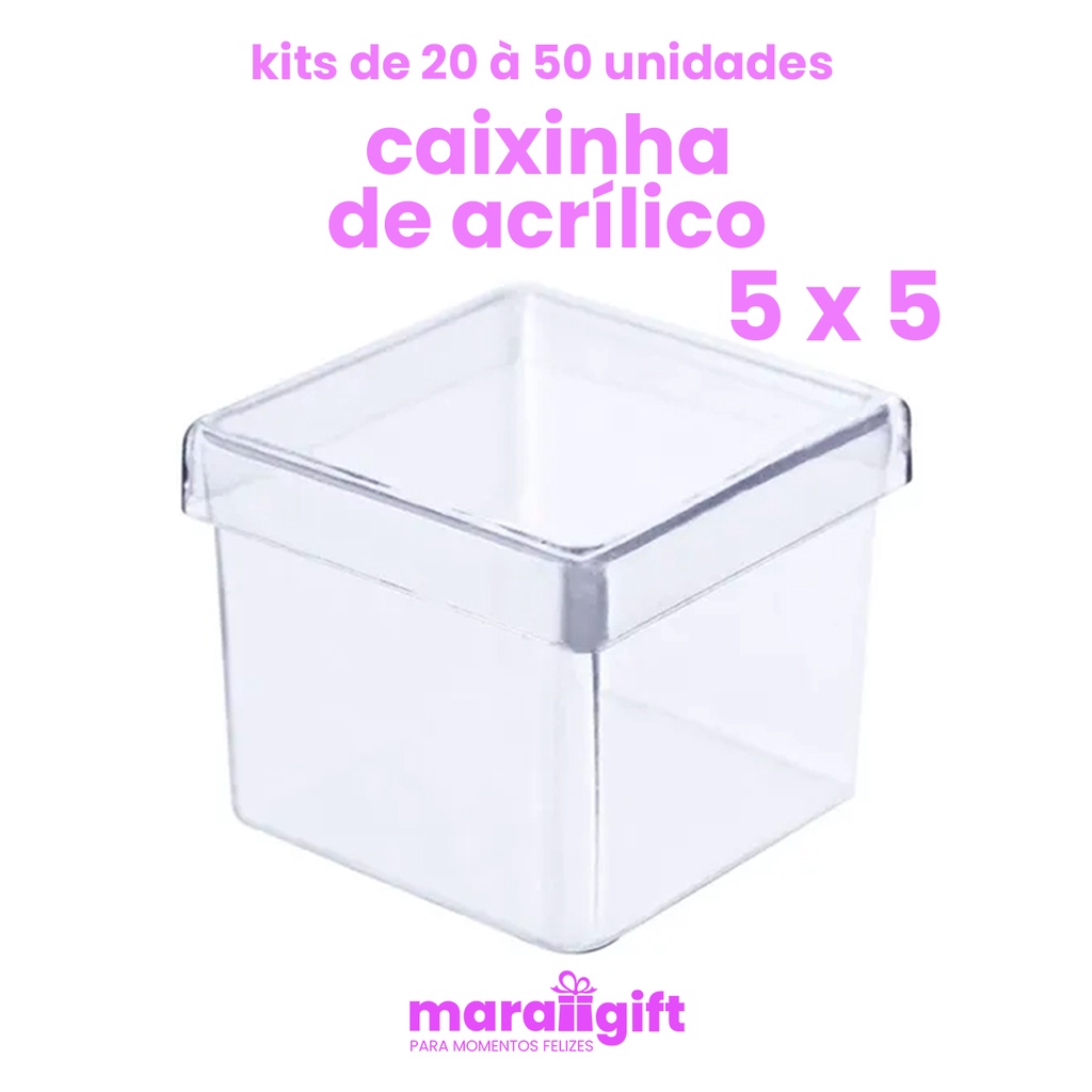 Caixinhas para lembrancinhas, caixinha acrílica 5x5 (Festa, brinde ...