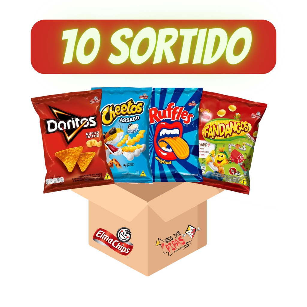 Kit 10 Mini Biscoitos Salgadinho Elma Chips | Shopee Brasil