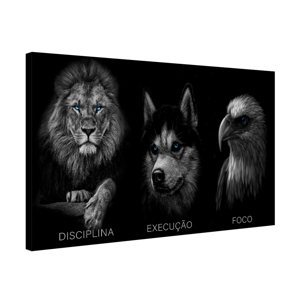 Quadro tela grande Execução Foco leão motivacional para sala | Shopee ...