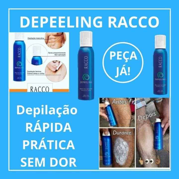 Spray depilatório Depeeling Racco - rápido, prático e indolor | Shopee ...