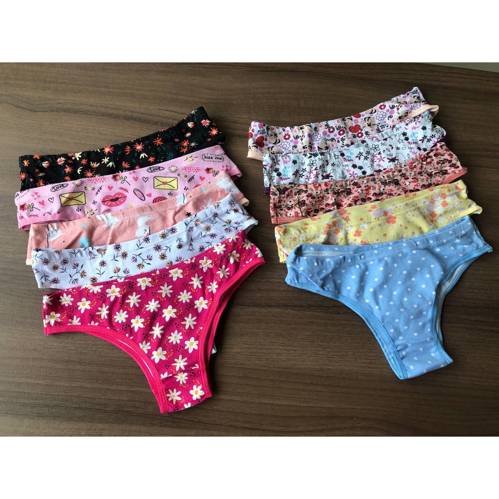 Kit 10 Calcinhas Infantil Sublimada, Revenda | Shopee Brasil