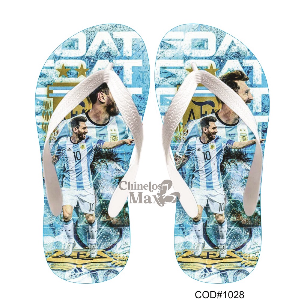 Chinelo do jogador Messi varias estampas | Shopee Brasil