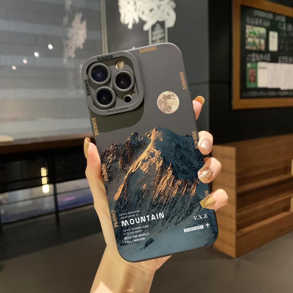 Para Xiaomi Redmi Nota 12 12S 4G Pro 5G 9S 9A 12C Luxo Montanha Senery Square Edge Cover Capa ...