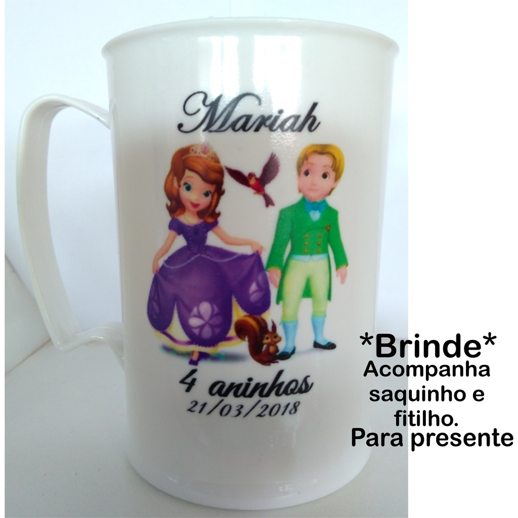 50 CANECAS DE 350 ML PERSONALIZADAS PRINCESA SOFIA | Shopee Brasil