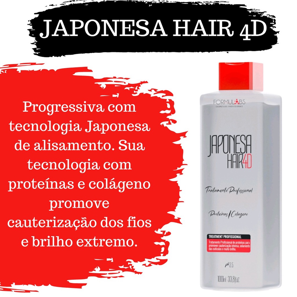 Escova Japonesa 4D Formulabs Semi definitiva alisamento 1000ml | Shopee ...