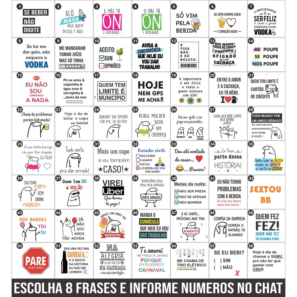 160 Tags/cartão De Drink E Gin Com Frases Engraçadas Para Festas ...