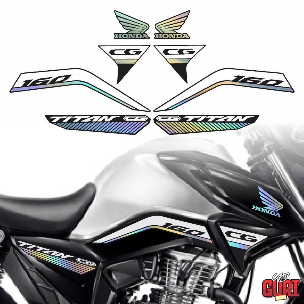 Kit Adesivos Holografico Titan 160 2022 2023 *DIVERSAS CORES* | Shopee Brasil