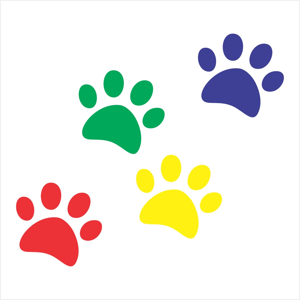 Adesivo Patinhas Coloridas Pet Shop Vitrine Kit 50 Unidades Cores ...